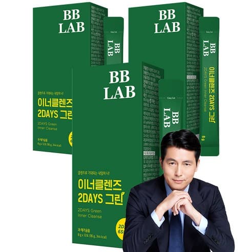 사자코리아 - 비비랩 이너클렌즈 2DAYS 그린, 96g, 3개